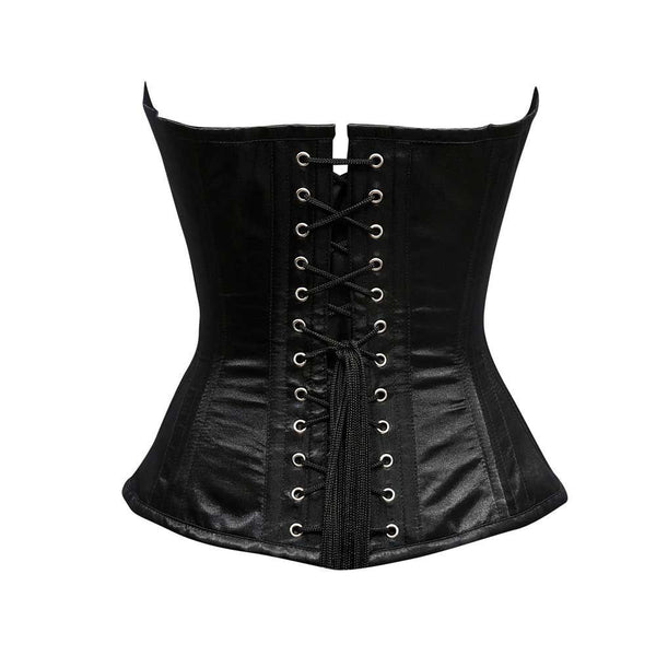Daliah Waist Training Corset- Red Black Satin Spiral Boned Overbust ...