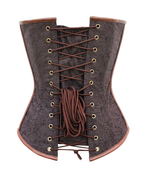 Dine Instant Shape Steampunk Brocade Corset with Side Buckles- Leather ...