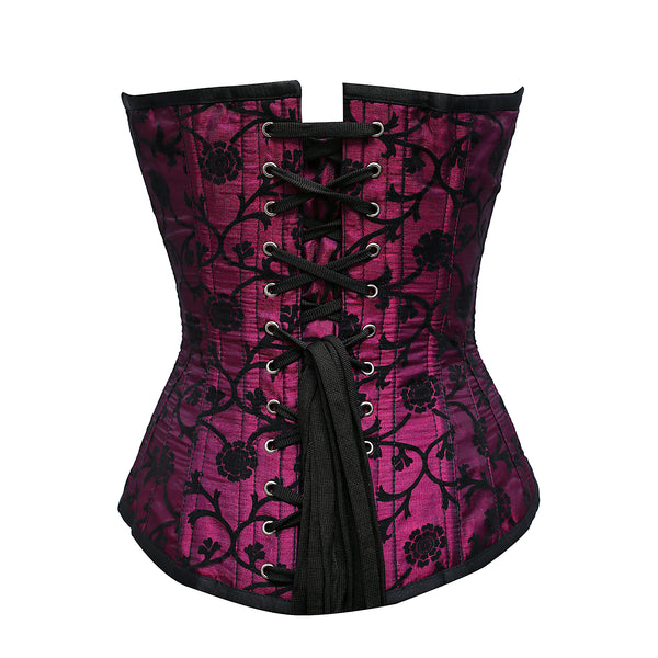 Rigsby Magenta Overbust Corset With Tissue Flocking | Corsets Queen US-CA