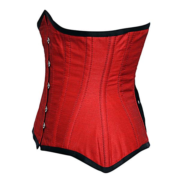 Annette Steel Boned Red Dupion Curvy Corset | Corsets Queen US-CA