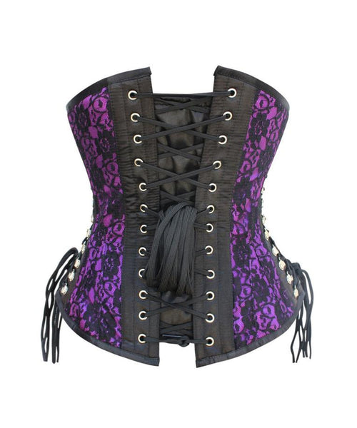 Clemente Purple Criss Cross Underbust Corset | Corsets Queen US-CA