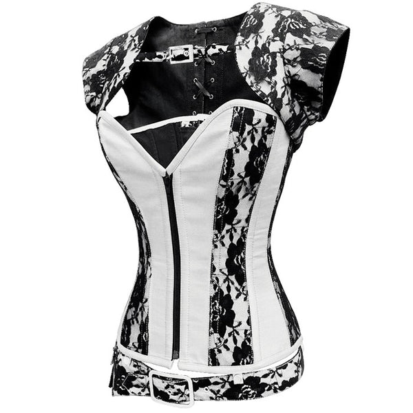 Andy White Corset With Detachable Belt And Jacket | Corsets Queen US-CA
